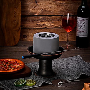 Tabletop Fire Pit with Roasting Stick Extinguisher Cover Tabletop Rubbing Alcohol Fireplace Concrete Outdoor Indoor Fireplace Portable Fire Bowl for Patio Balcony Garden Indoor Outdoor Decor Heater