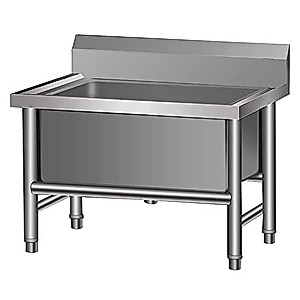 Stainless Steel Kitchen Sink, Commercial Sink Standing Vegetable Sink, Household Goods Commercial Floor Mop Sink Stainless Steel Mop Service Basin
