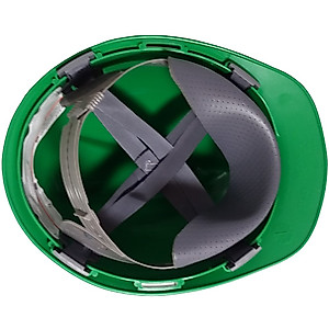 MSA V Cap Style Hard Hats with Lightweight Staz-On Suspension with Tote Bag - Green