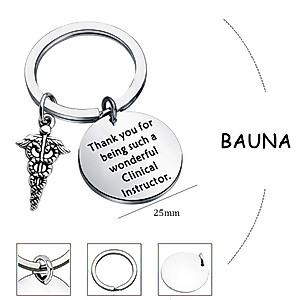 BAUNA Nursing Instructor Key Ring Idea for Nurse Clinical Instructor Keychain