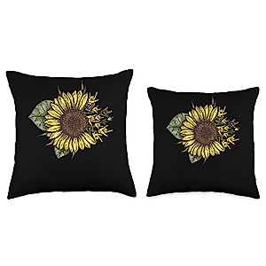 Floral American Sign Language ASL Sunflower Tu Sunflower Love American Sign Language ASL Costume Throw Pillow, 18x18, Multicolor