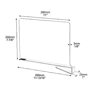 QWORK Clear Acrylic Shelf Dividers for Closets (12 Pack) – 8" x 12", Shelf Dividers, Purses Separators
