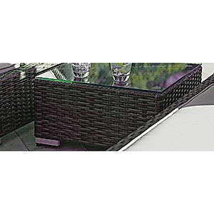 Direct Wicker 4 Pieces Aluminum Frame Outdoor Patio Chaise Lounge with Wheel PE Wicker Adjustable Chaise Lounge Chairs Chair Set for Garden Patio Pool-Black Rattan with Rain Cover (4 Pieces)