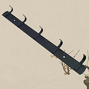 AOLZUNK Wall Mounted Coat Racks with 5 Hooks, Heavy Duty Coat Hanger Rail Wall Hooks for Clothes Entryway Bathroom