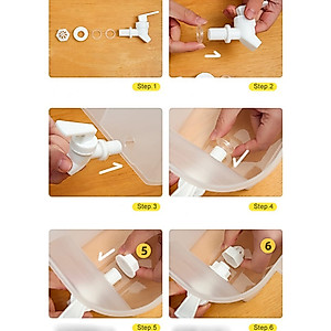 CGIZEA Plastic Drink Dispenser with 2 Spigots for Fridge, Beverage Drink Dispenser Countertop Water Container Iced Juice Lemonade Dispenser for Daily Party Use, 1.32 Gallon