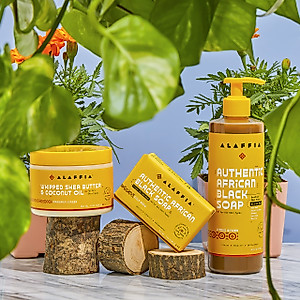 Alaffia Whipped Shea Butter & Coconut Oil, Skin Care and Hair Care, Nourishing Moisturizer Improves Elasticity and Repairs with Vitamin E, Unscented, 2 Pack - 4 Oz Ea