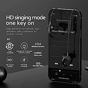 Bluetooth Headphones,V5.0 Wireless Magnetic Earbuds 16H Playtime,IPX7 Sweatproof Bluetooth Neckband Earphone with Built-in Microphone for Sports Phone Call Music(Black)