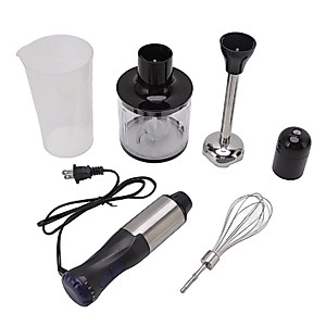 4 In 1 Food Processor Blender,Hand Blender with 500ml Chopper Bowl Handheld Blender Eggbeater for Egg Beating Food Chopping Juicing and Mixing
