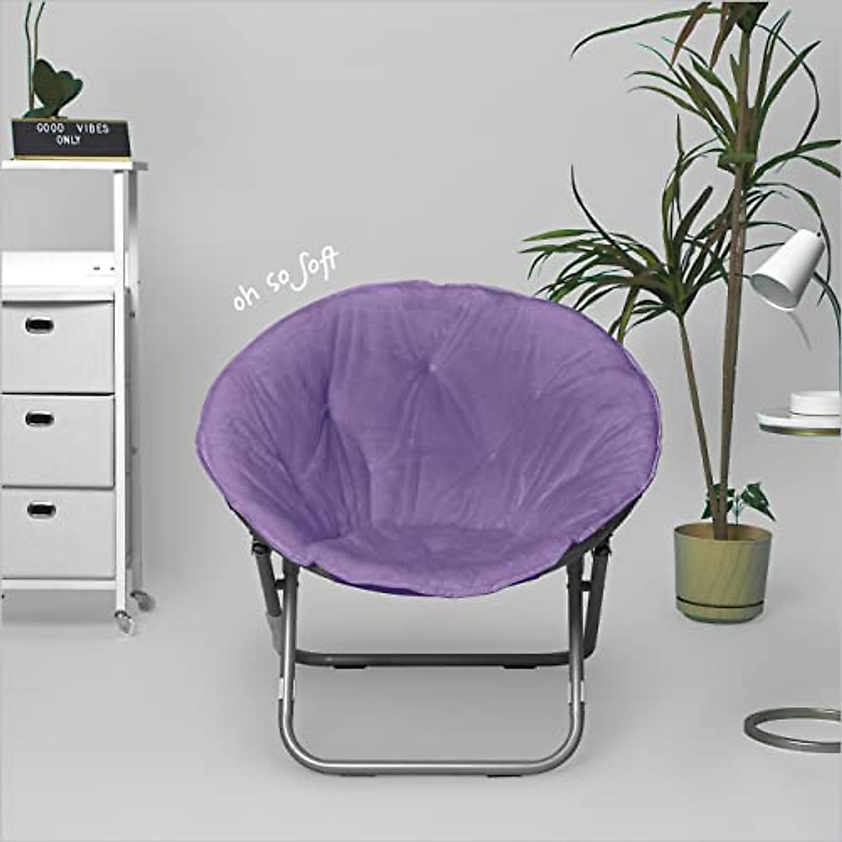 Urban Shop Faux Fur Saucer Chair, Purple