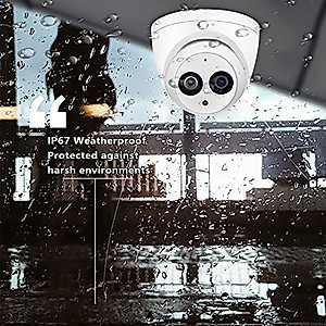 PANOEAGLE 6MP HD POE IP Camera, All-Metal Eyeball Dome Camera with Built-in MIC, 165ft Smart IR Night Vision, WDR ，DNR, IP67