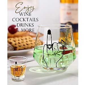 Wedding Gift for Couples - Unique Engagement Gift for Couples,Unique Bridal Shower Gift,Bride and Groom Shot Glasses,Wine&Whiskey Glass Gift for Mr and Mrs,Newlywed,His and Hers Gifts