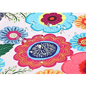 SANFAN 360° Protective 3 Pockets Laptop Sleeve Case Bag with Handle for MacBook Air 15 inch,MacBook Pro 16 inch and 15.6 inch Screen Laptop (Flowers)