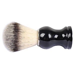 Shaving Brushes, JR 0.79inch Synthetic Nylon Brush Hair Knot with Pure Black Engineered Plastic Handle Shaving Brush for Men, Safety Razor, Double Edge Razor, Shaving Razor
