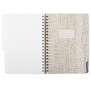 Fringe Studio Large Tab Notebook,"Tribal Lines", Flexible Paperback Cover, College Ruled, 5 Subject/Die-Cut Dividers, 7.25" X 10", 180 Lined Pages (343007), Multicolor