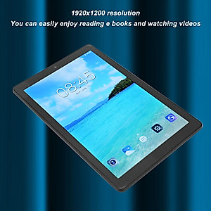 10.1 Inch Tablet, Tablet PC Front 2MP Rear 8MP US Plug 110-240V for Android 8.1 for Watching (Black)