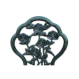 Oakland Living Cast Aluminum Conversation Metal Antique 3 Piece Patio Rose Bistro Set, Verdi Green