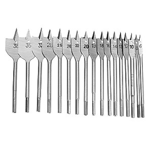 Taladro plano para madera, taladro plano de tres puntos para carpintería, 5 piezas, broca plana de pala de madera de 13 mm, plateado, para taladros eléctricos, taladros recargables