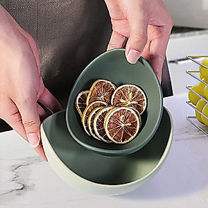 Decorative Lotus Bowl Unique Ceramic Bowl for Salad Ideal for Home and Restaurant (Green)