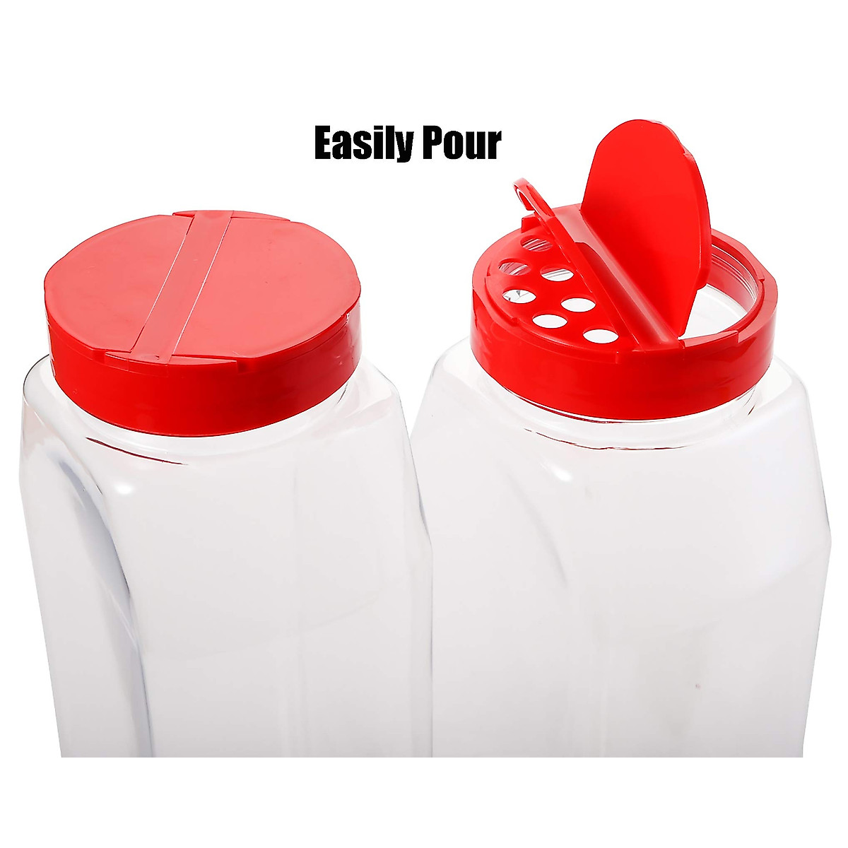 Yesland 8 Pack 35 Oz Large Plastic Spice Jars, BPA Free Spice Bottle Containers with Red Dual Shake Lid for Storing Spices, Herbs, Powders, Seasonings and More