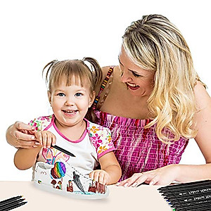 JR.WHITE Fabric Markers Permanent for T Shirts Baby Clothes Onesies Bibs White Pillow Canvas Tote Bags Clothing - No Bleed - Fine Tip - Child Safe & Non Toxic Fabric Paint Pens Set of 24 Colors