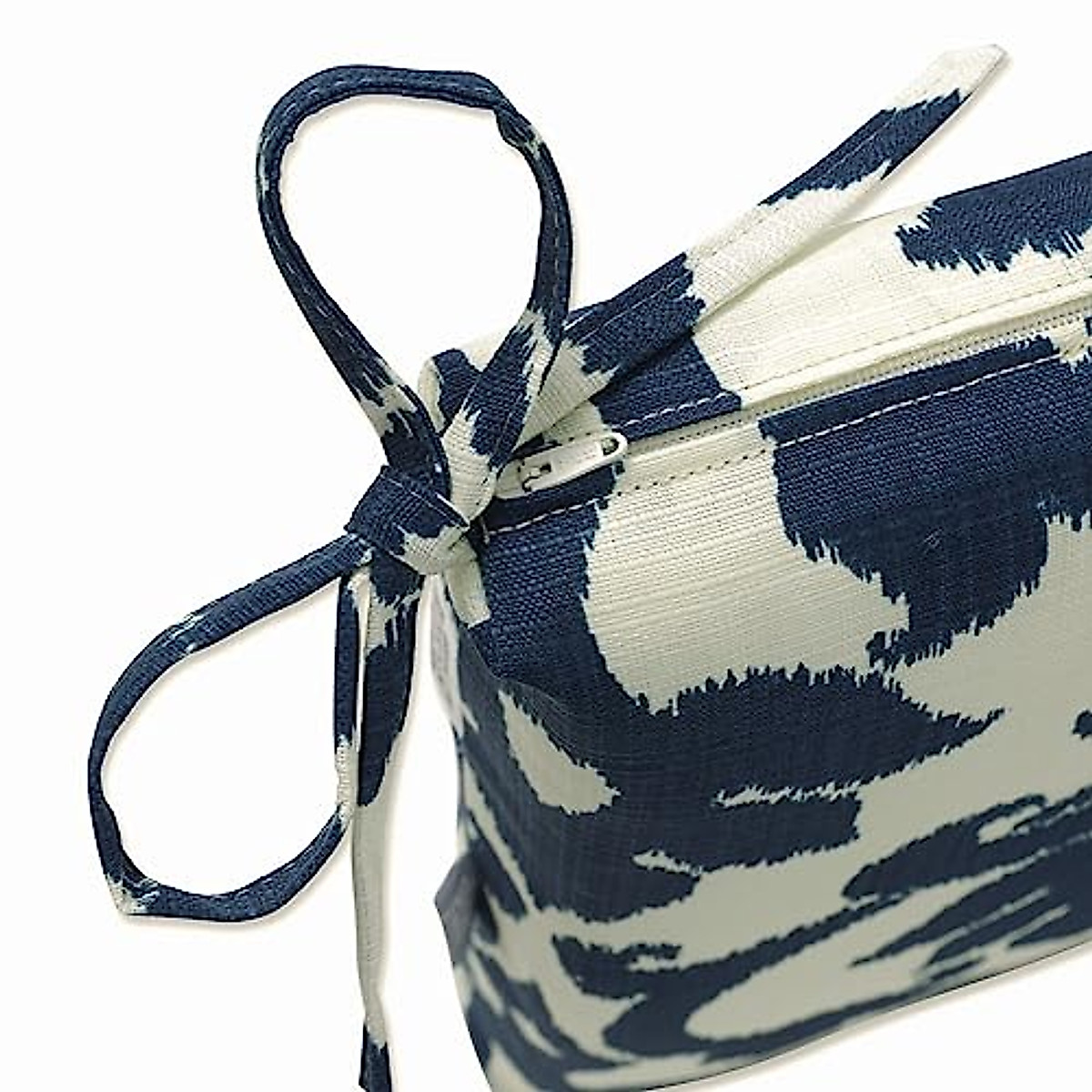 Pillow Perfect Damask Indoor/Outdoor Sofa Setee Bench Swing Cushion with Ties Weather, and Fade Resistant, 18" x 45", Blue Basalto Navy