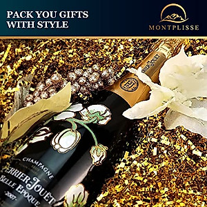 Montplisse Gold Crinkle Paper, 1 LB. Bag. Gold Crinkle Cut Paper Shred filler gold for Gift Box & Baskets, Wedding & Christmas Gifts. Gold Shred for 4 gift boxes.