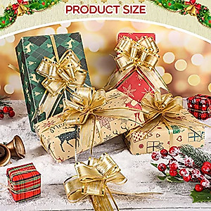 200 Pieces 3.5 Inch Mini Pull Bows Gift Wrapping Butterfly Knot Bows for Gift Wrapping Gift Bows Gold Gift Wrap Bows Decorative Bows for Holiday Wedding Birthday Presents Baskets Decorations