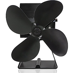UXZDX CUJUX Foreign Trade Fireplace Thermal Power Double Fan Blade Fan Wood Fireplace Fan (Color : Black, Size : 181419cm)