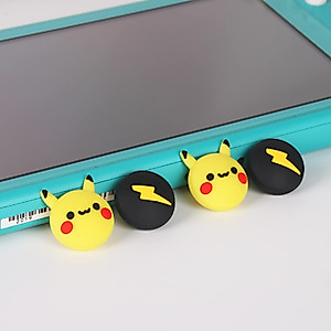 TIKOdirect Cute Thumb Grip Caps Compatible with Switch Joy-con/Switch OLED/Switch Lite, Kawaii Joystick Cap Grip 4PCS Soft Silicone Protective Ergonomic Button Cover, Pika