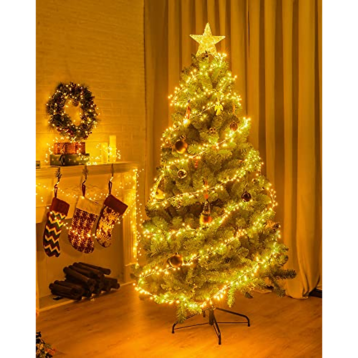 Fairy Lights Battery Operated, Twinkle String Lights Waterproof Silver Wire 5 Feet 60 Led Firecracker Starry Lights for DIY Wreath Home Wedding Party Bedroom Mason Jar Holiday Christmas, Warm White