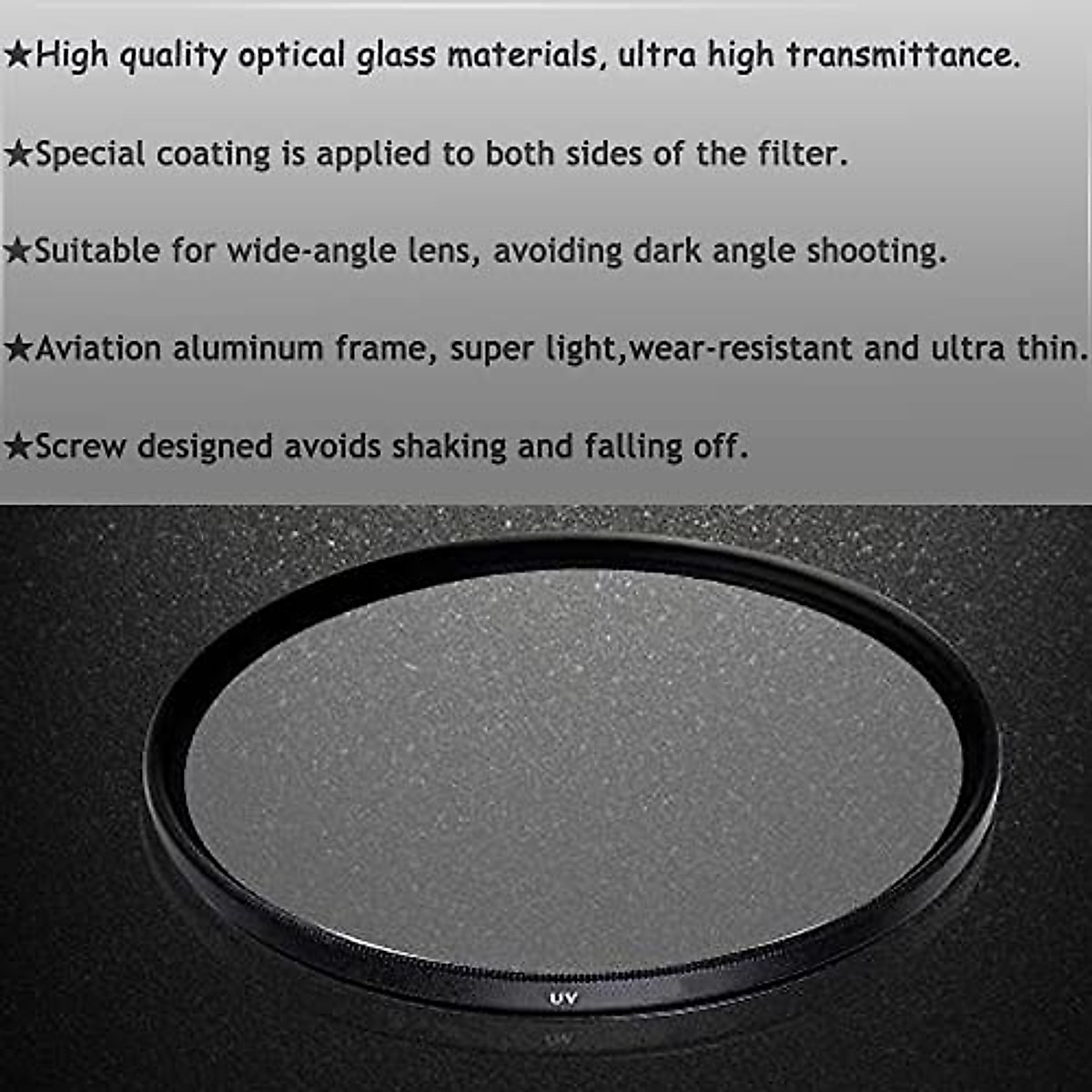 52mm HD UV Filter for D5300 D3500 D850 D7500 Camera w/AF-S DX 18-55mm f/3.5-5.6G Lens, Fire Rock UV Filter for Canon EOS 90D, Rebel T7 w/EF-M 55-200mm 18-55mm Lens -1 Pack