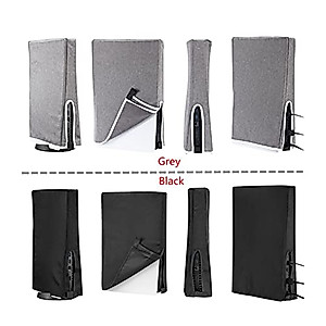 Dust Cover for PS5 Game Console, for Digital and CD ROM Edition, Oxford Cloth Vertical Protector Case, Anti Scratch Waterproof Dust Guard, Precision Cut(Grey)