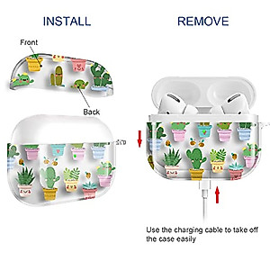 Maxjoy for AirPods Pro Case Cover, Cactus Cute Clear Air Pods Pro Case for Women Men Protective Soft iPods Pro Cover with Keychain Compatible with Apple Airpods Pro Wireless Charging Case