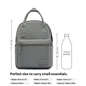 HotStyle 8811s+ Fashion Mini Backpack, Women' Small Backpacking Purse, Ash Grey