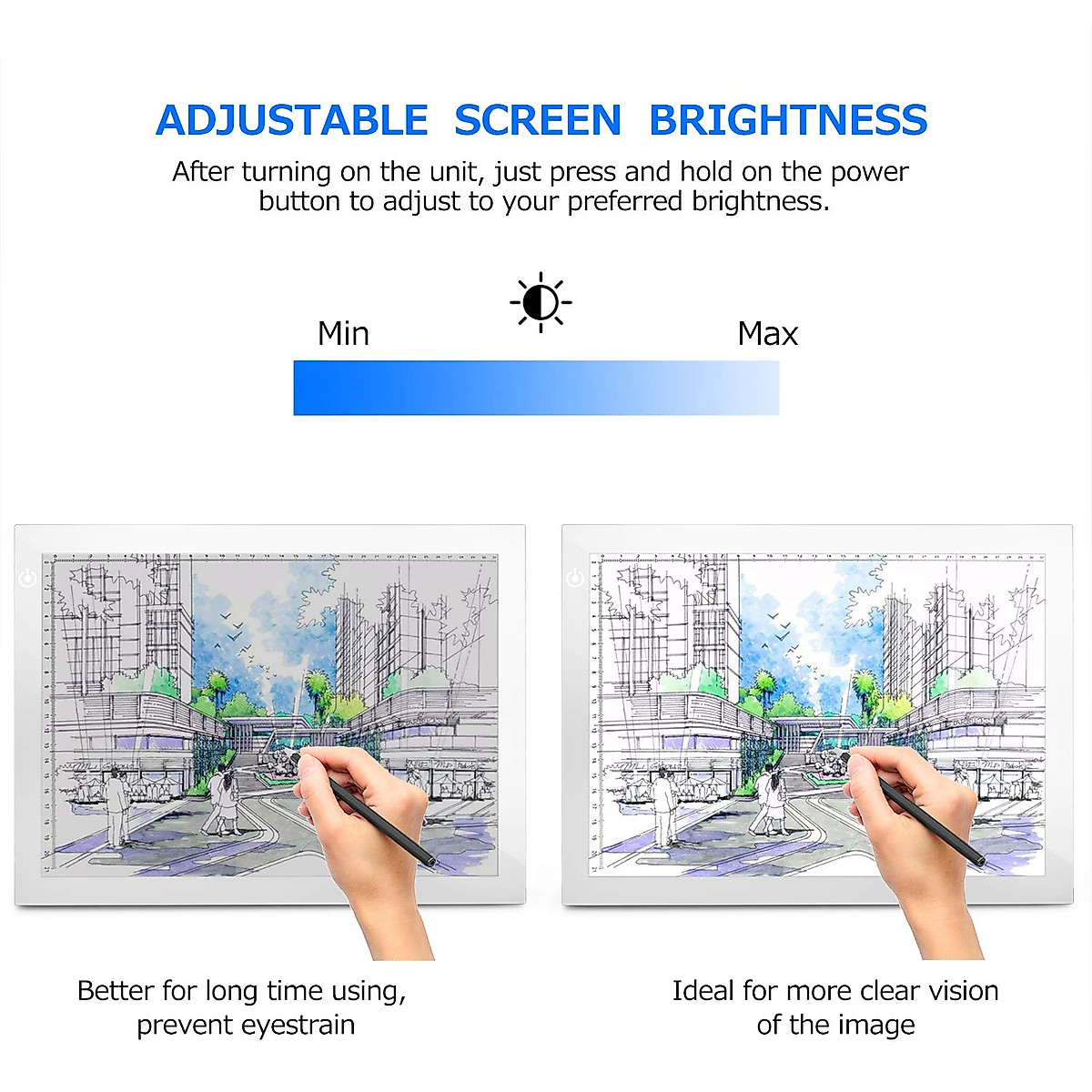 A4 Dimmable Brightness LED Artcraft Light Box Tracer Slim Light Pad Portable Tablet, ME456 USB Power Cable Copy Drawing Board Tracing Table for Artists Designing, Animation, Sketching (White)