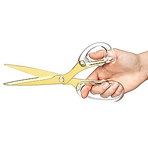 OfficeGoods Acrylic & Stainless Steel 9" Scissors - Modern Design for the Stylish Home, Office, or School - Perfect for Arts & Crafts, Scrapbooking, Fabric, & Sewing - Gold