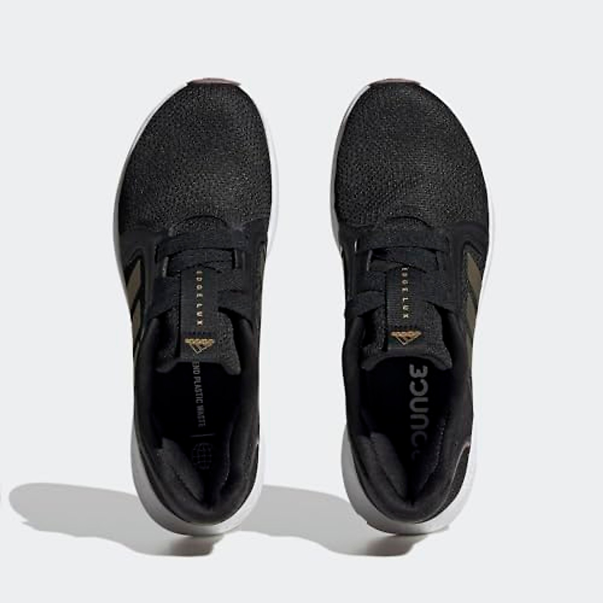 adidas Women's Edge Lux 5 Sneaker, Black/Gold Metallic/Wonder Oxide, 9