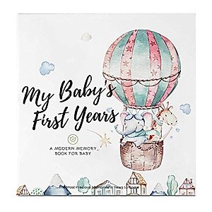 First 5 Years Baby Memory Book Journal - 90 Pages Hardcover First Year Keepsake Milestone Baby Book For Boys, Girls - Baby Scrapbook - Baby Album And Memory Book (AdventureLand)