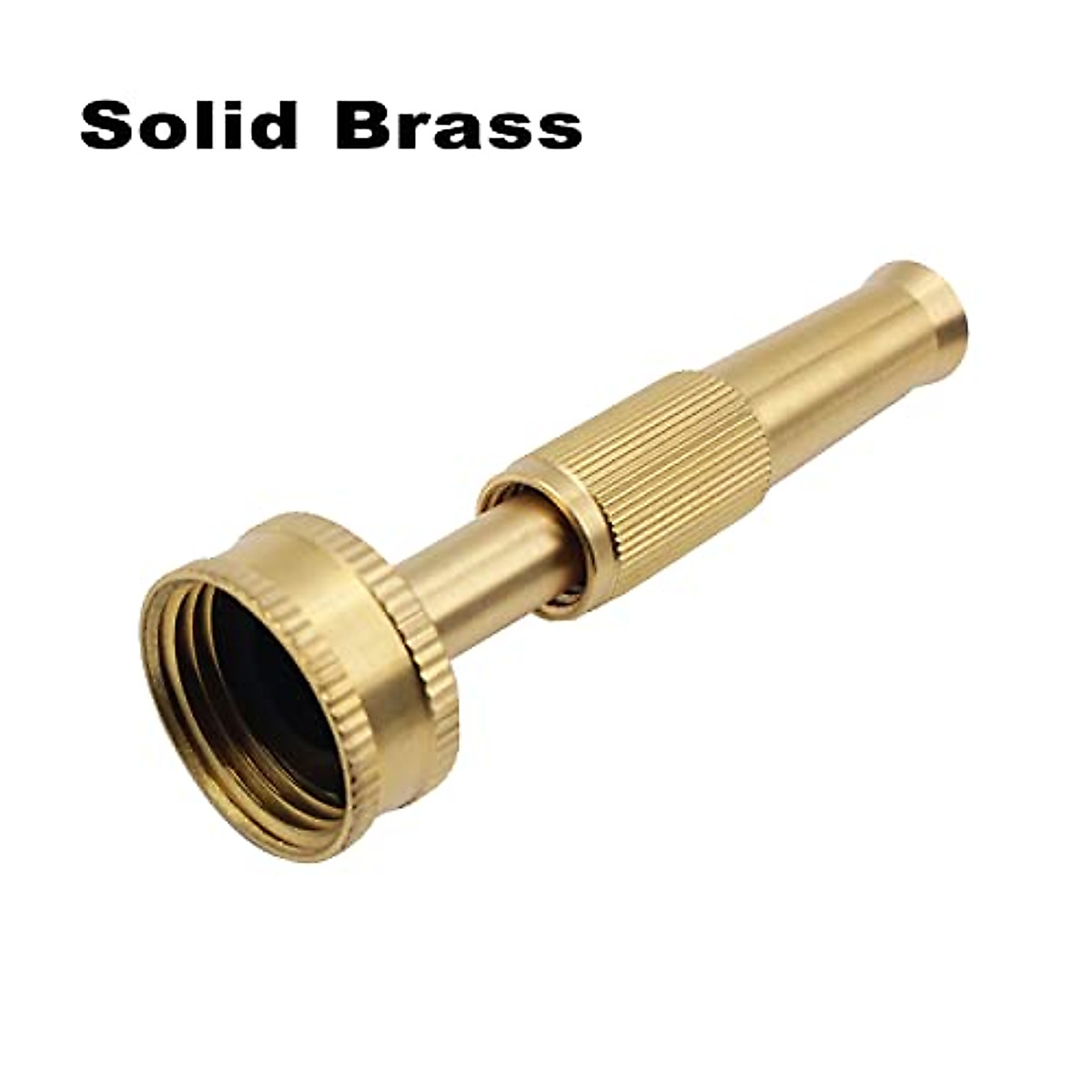 DuLaSeed 2 Packs Solid Brass Hose Nozzle, Heavy Duty Brass Adjustable Twist Garden Hose Nozzle, Water Hose Sprayer for Watering and Washing