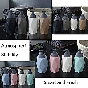 Soap Dispenser 480L Soap Dispenser Ceramic Mousse Foaming Dish Soap Dispenser Hotel Press Dispensing Empty Bottle Rubber Lotion Bottle Lotion Dispenser (Color : Green) (Black b)