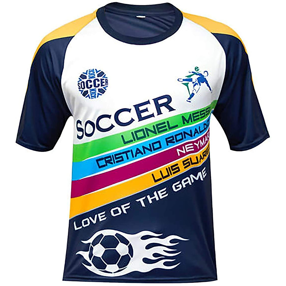 Famz Tee Men Football Jersey Soccer T Shirt Messi Ronaldo Neymar Realreal Madrid Manchest (XL) Black