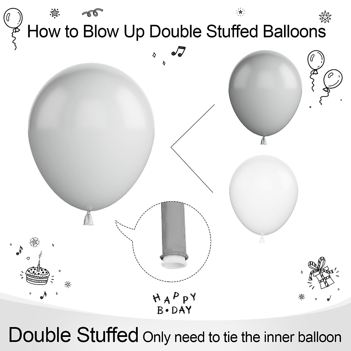 148PCS Dusty Blue Balloon Arch Kit,Double Stuffed Blue Balloon Garland Pastel Blue Grey White Balloons Slate Blue Balloon Arch for Baby Shower Boy Birthday Gender Reveal Bridal Party Decorations