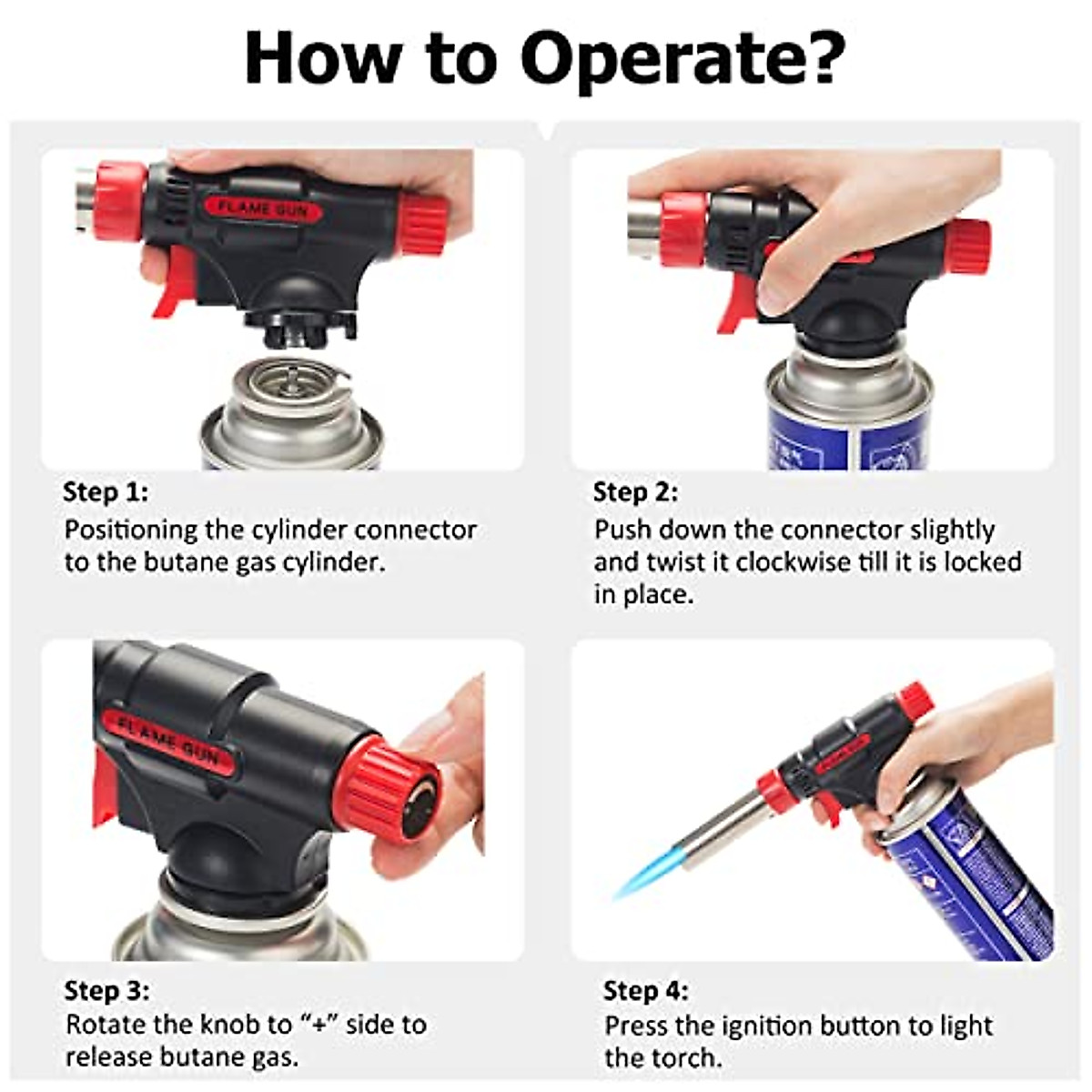 SINKUG Cutting Torches, Blow Torches with Adjustable Continuous Flame,Butane Lighter Blow Torch Cooking Torch Refillable for Desserts,Creme Brulee,Baking and Soldering