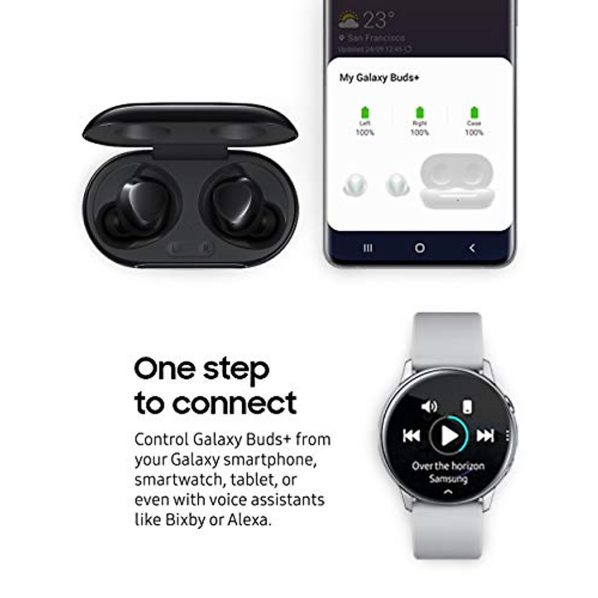 Samsung Galaxy Buds Plus, True Wireless Earbuds Bluetooth 5.0 (Wireless Charging Case Included), Black – US Version