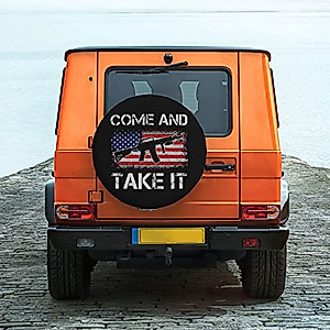 Come and Take It Funny Tire Cover Universal Fit Spare Tire Protector for Truck, SUV, Trailer, Camper, Rv