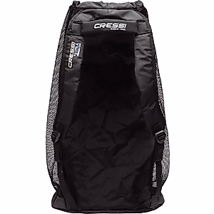Cressi Heavy Duty Mesh Backpack 85 liters Capacity for Snorkeling, Water Sport Gear | Utila: designed in Italy, Black, One Size (UB937000)