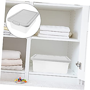 Hemoton Clothes Box Storage Box with Lid Storage Bins with Lids Storage Containers Plastic Bins Storage Bins for Shelves Plastic Containers with Plastic Storage Bins Frosted Pp Clothing