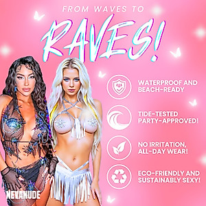 Neva Nude Weed I Heart U Nipztix Pasties Nipple Covers for Festivals, Raves, Parties, Lingerie and More, Medical Grade Adhesive, Waterproof and Sweatproof, Made in USA