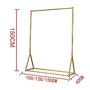 Antirust Iron Clothes Rail,Fashion Simple Hanging Carboot Display Rail,Durable, Wear/Golden / 150cm