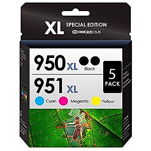 INKjetsclub Compatible Ink Cartridge Replacement for HP950XL / HP 951XL High Yield Compatible Ink Cartridges Value Pack. Works for Officejet Pro 8600 8610 8620 8615 8630 Printers. (5 Pack)